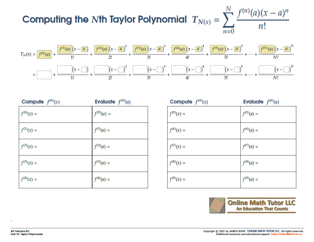 Taylor Series – Online Math Tutoring LLC | Expert Math Tutor Near Me